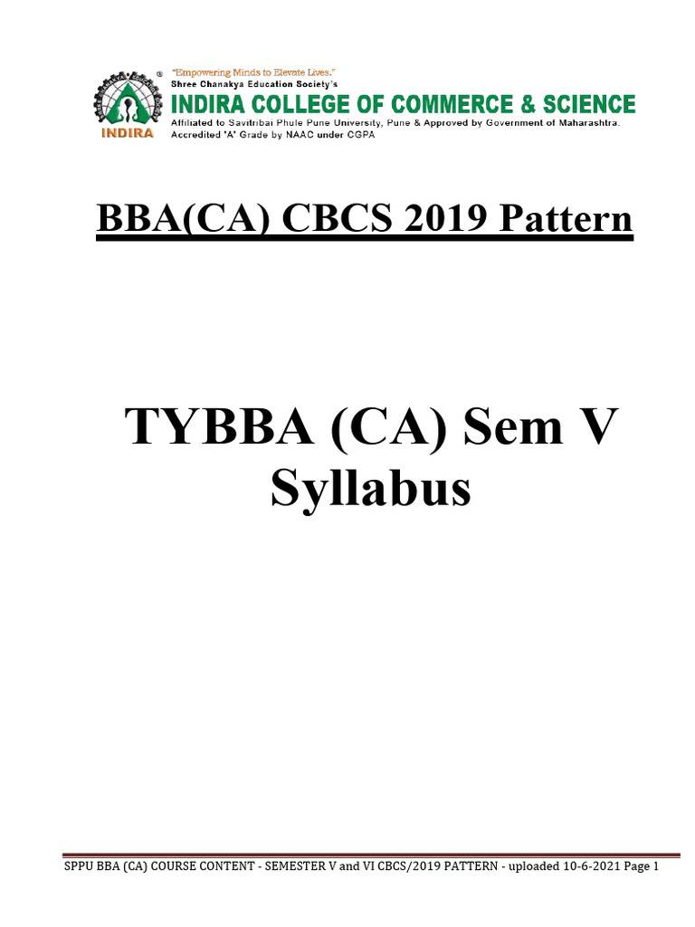 TY BBA (CA) SEM-6 - Syllabus | PDF