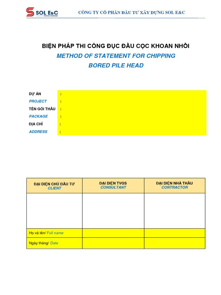 KTXD - BPTC Duc Dau Coc Khoan Nhoi | PDF
