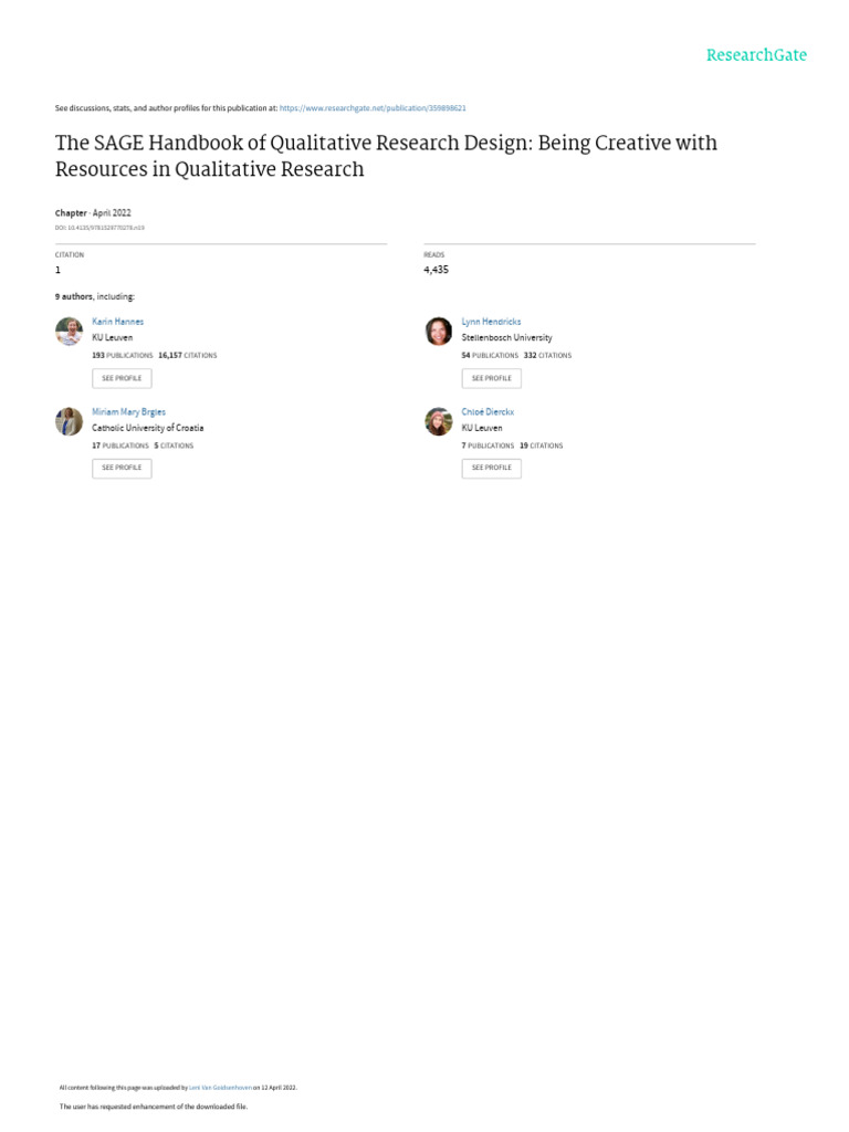 The Sage Handbook of Qualitative Research Design ...