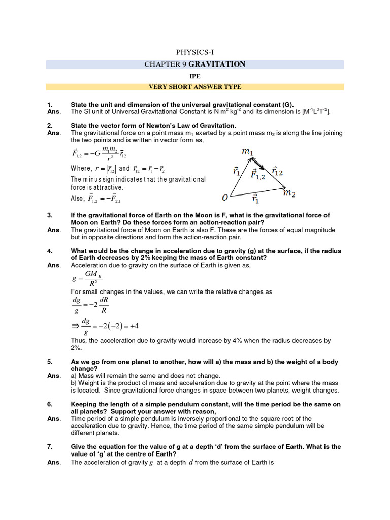 JR Inter IPE - GRAVITATION | PDF | Orbit | Mass
