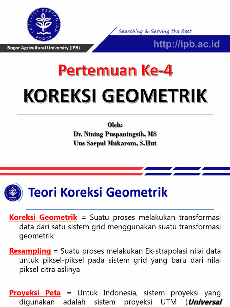 Pertemuan Ke 4 Koreksi Geometrik 1 | PDF