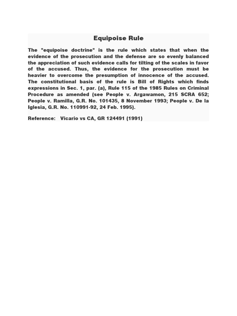 Equipoise Rule | PDF