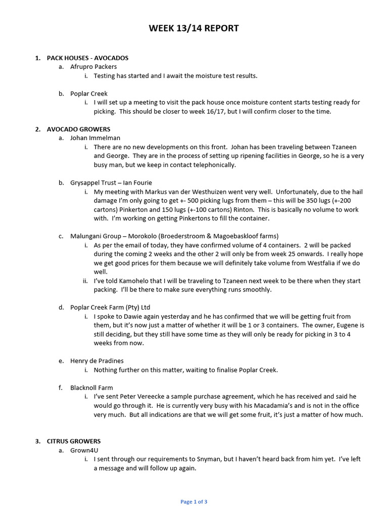 WK 14 Report | PDF | Logistics