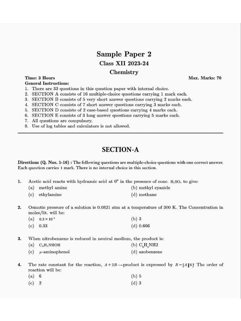 CH Sample Paper 2 Unsolved-1 | PDF