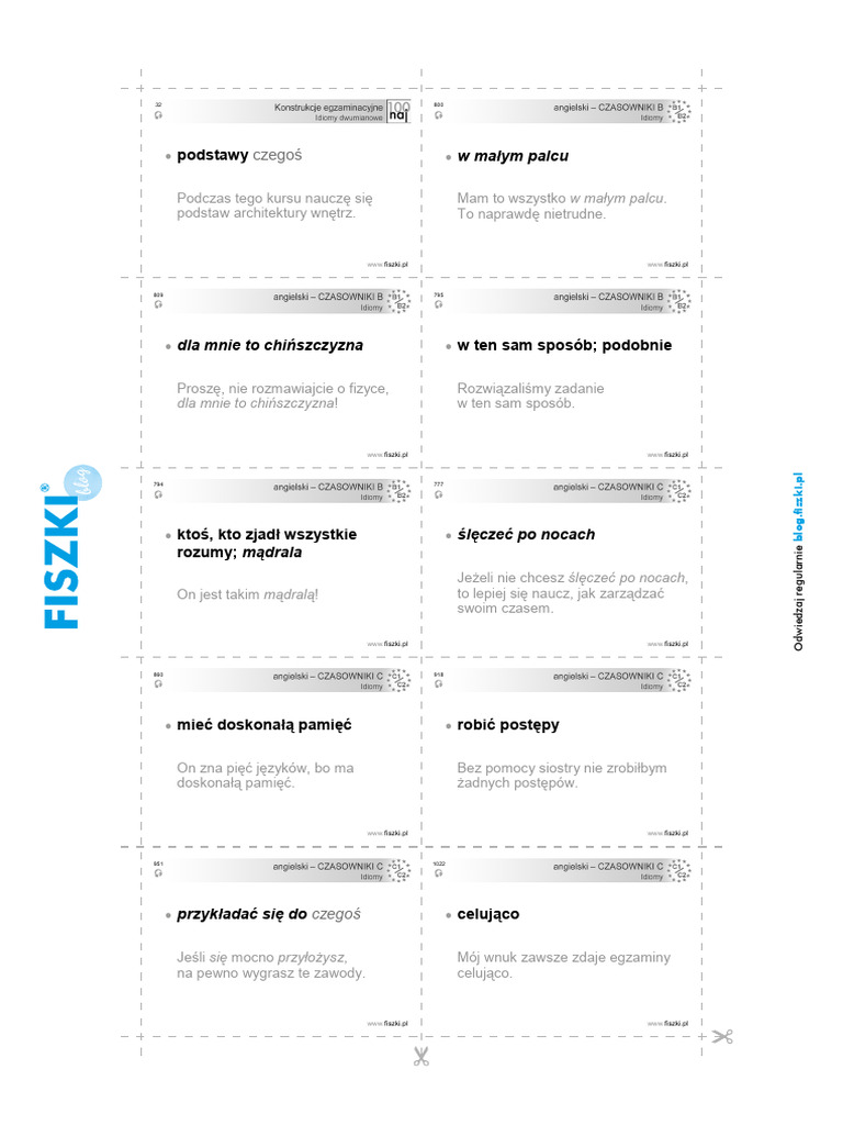 Blog Szkolne Idiomy Jezyk Angielski | PDF