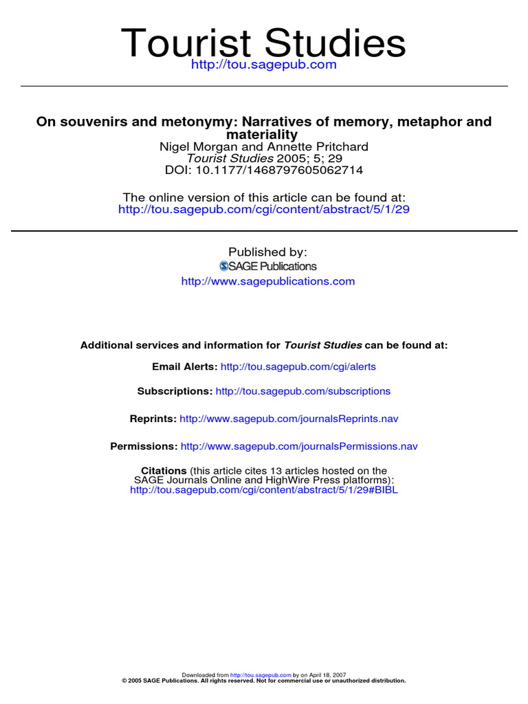 On Souvenirs and Metonymy - Narratives of Memory, Metaphor A | PDF ...