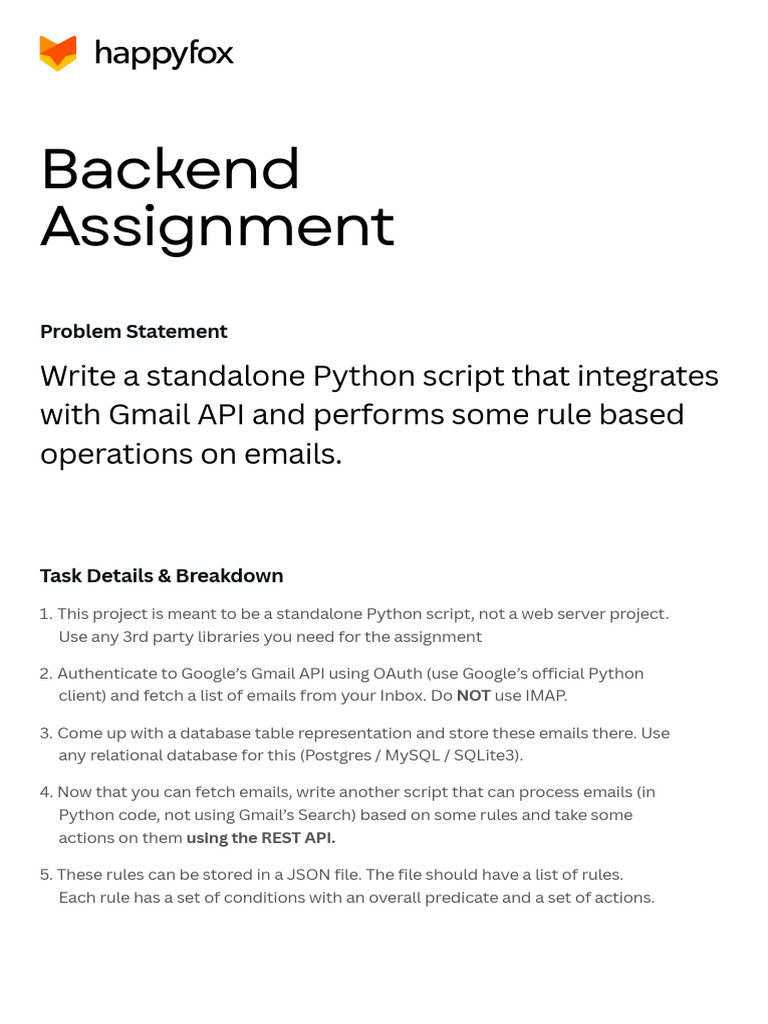 HappyFox Backend Assignment | PDF