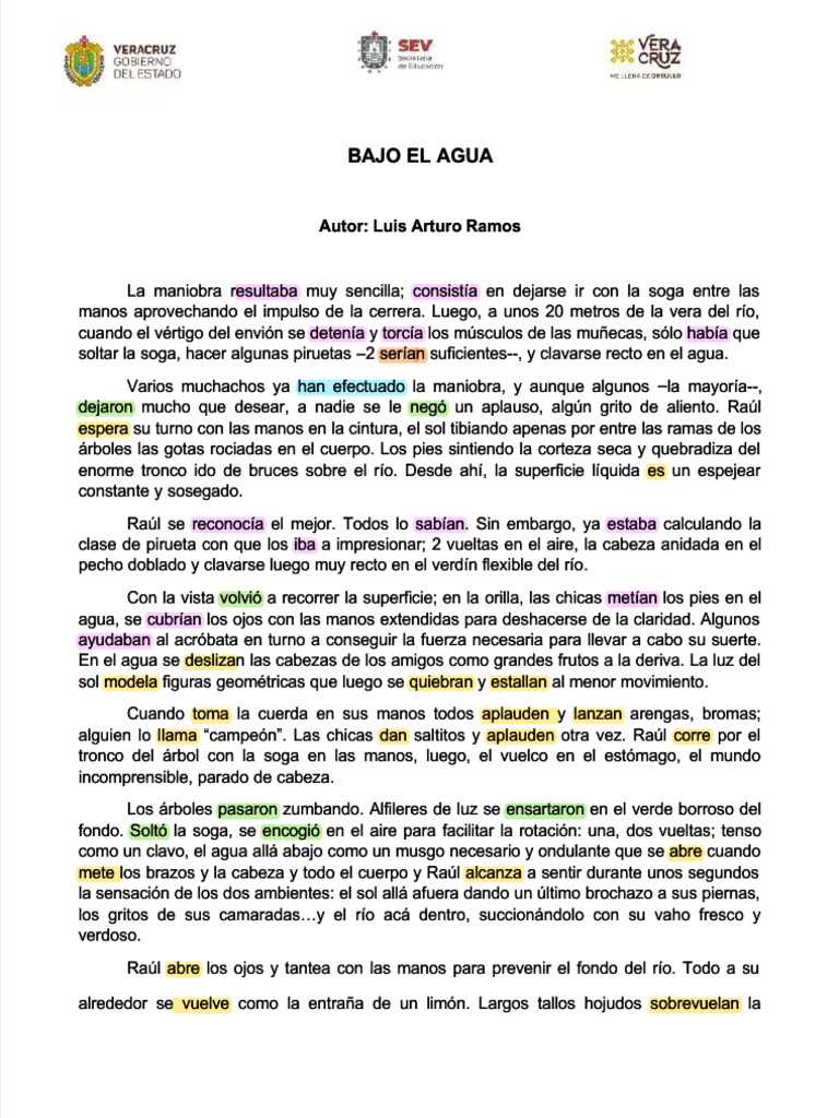 Bajo El Agua. Luis Arturo Ramos | PDF