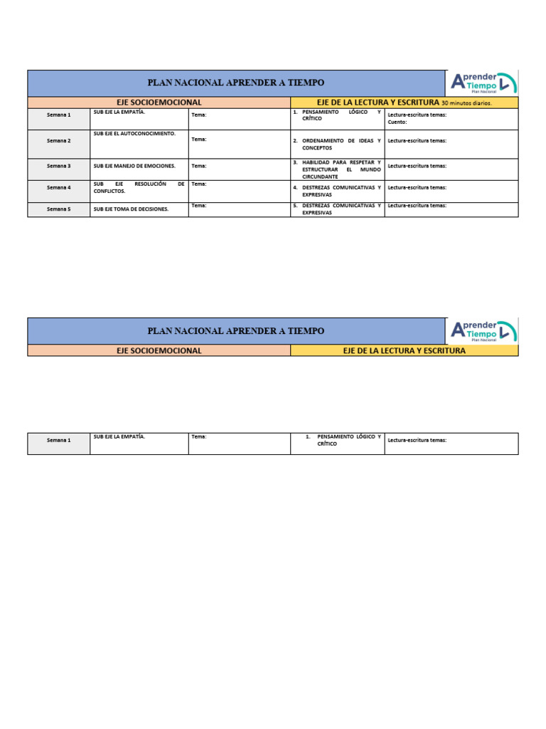 Formato Guia de Planificación 2023-2024 Pnat | PDF