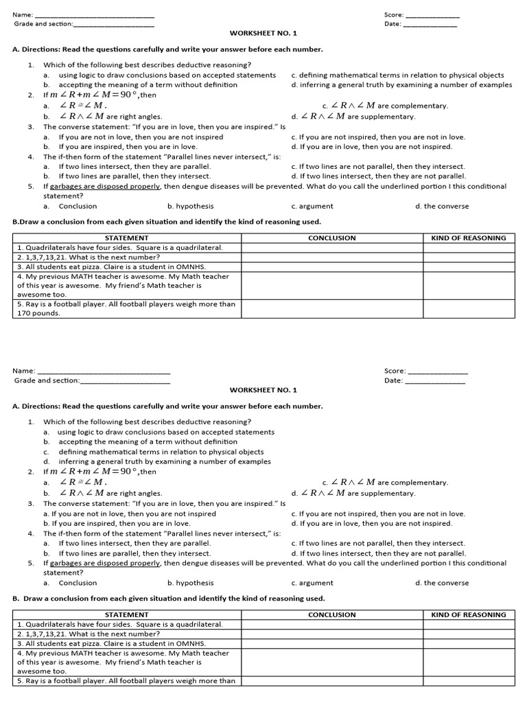 Deductive Reasoning | PDF | Theorem | Deductive Reasoning