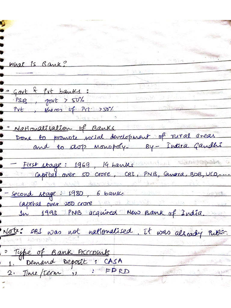 Static Banking Notes | PDF