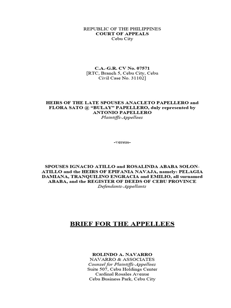 Cover-Appellee's Brief-Papellero | Download Free PDF | Judiciaries ...