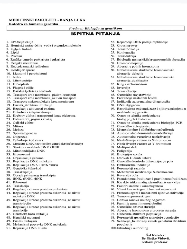 Humana Genetika Njega | PDF