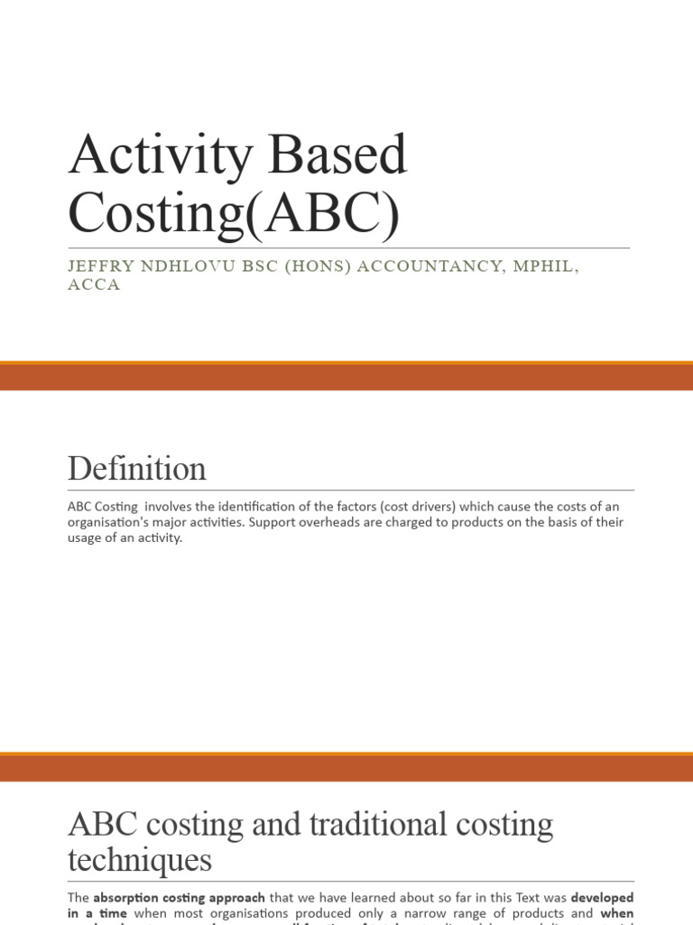 Chapter 3 - Activity Based Costing (ABC) | PDF | Cost | Business
