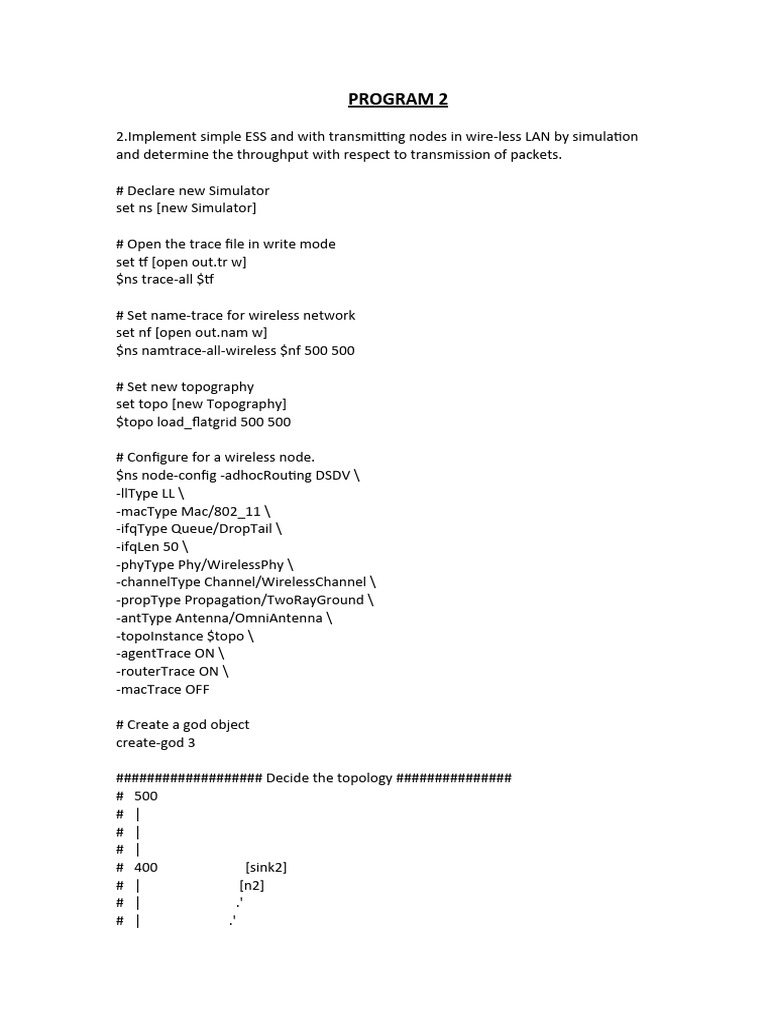 PROGRAM 2&3.tcl | PDF | Wireless Lan | Communications Protocols