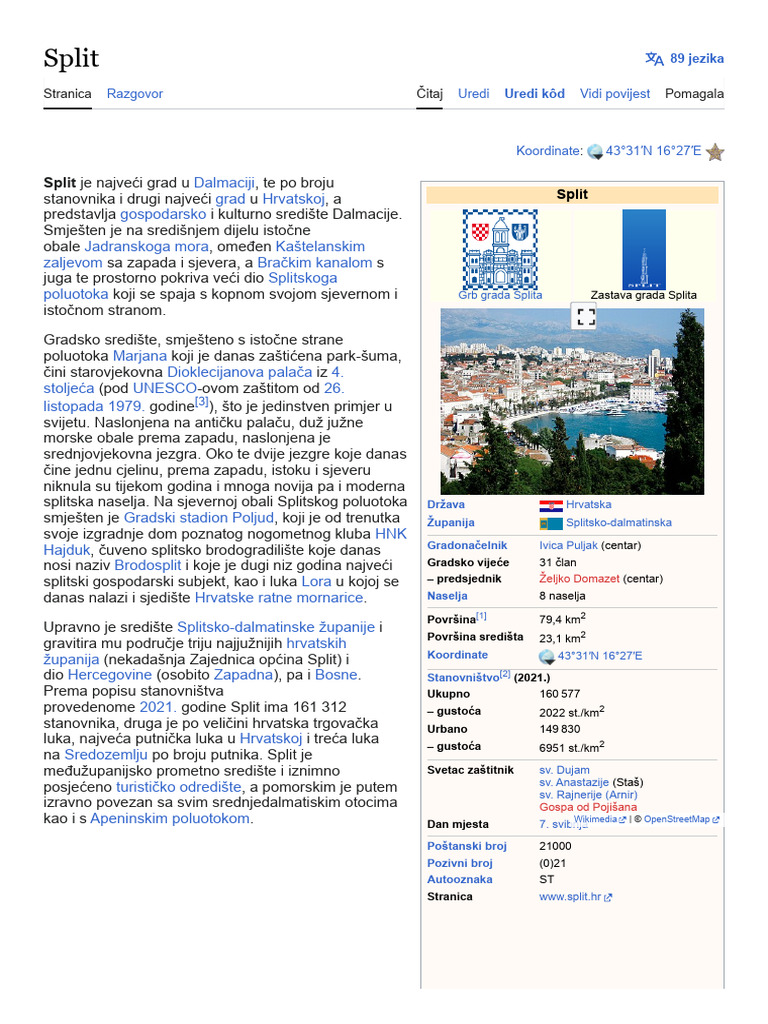 Split Grad - Wikipedija | PDF