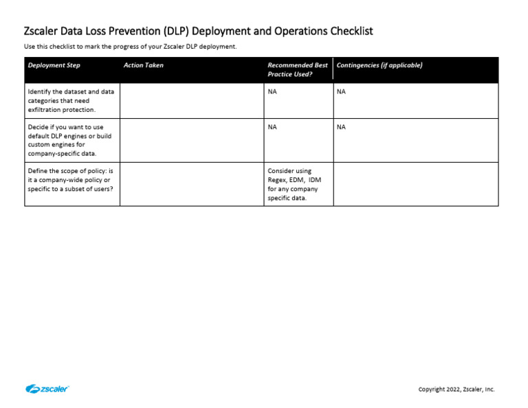 DLP-Deployment-Operations-Checklist | PDF