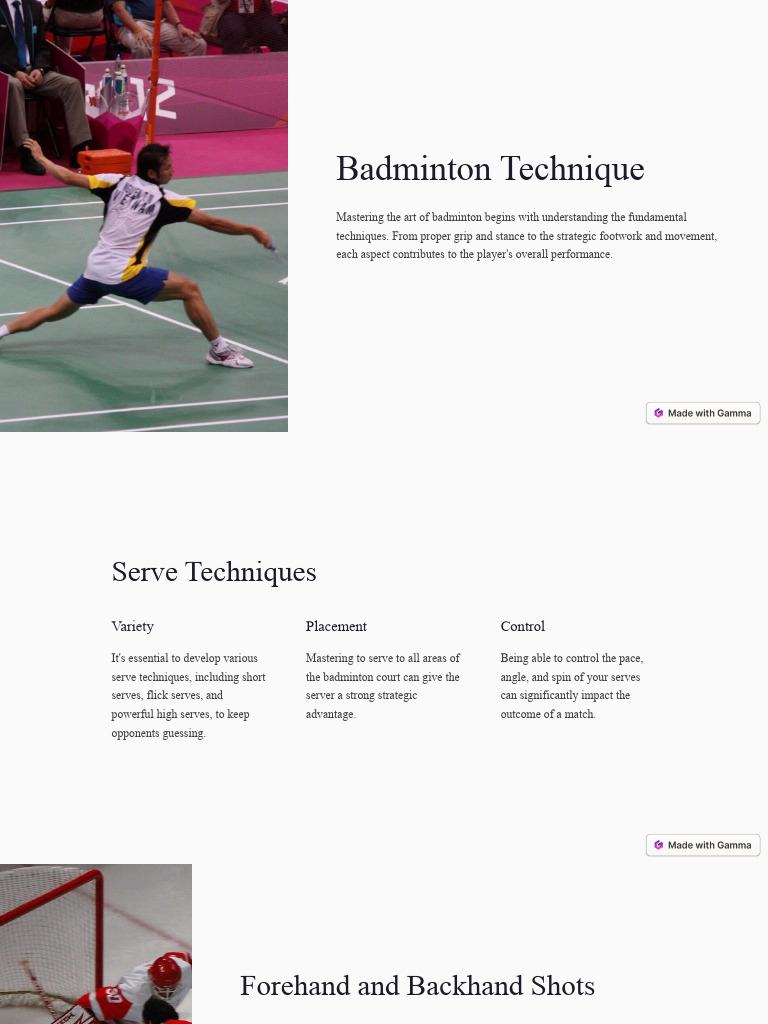 Badminton Technique | PDF