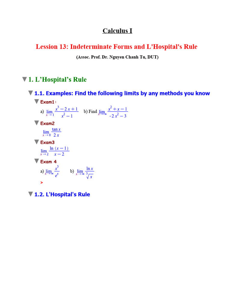 13.LHospital Rule - Part2 | PDF