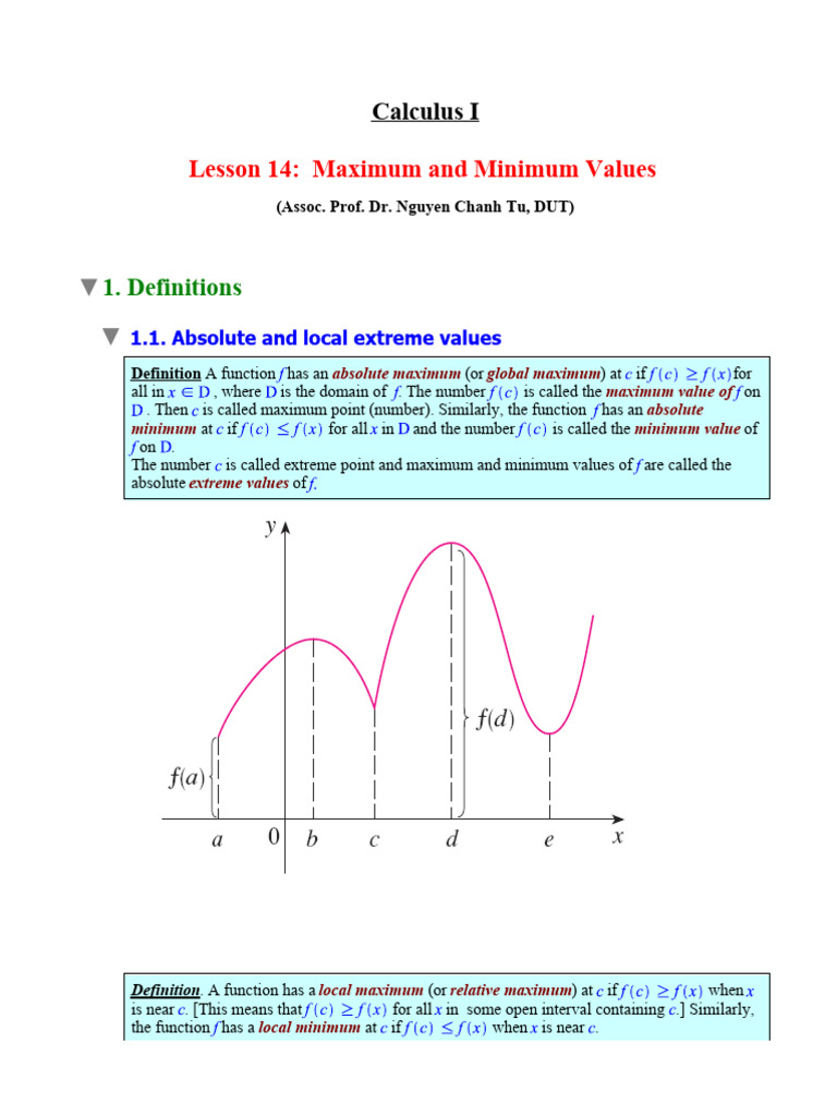 14maxmin Values Part2 Pdf Teaching Methods And Materials Computers 7424