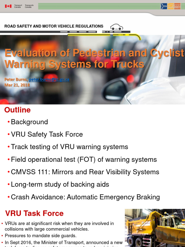 VRU-Proxi-05-12 (Canada) Research Update Evaluation of Pedestrian and ...