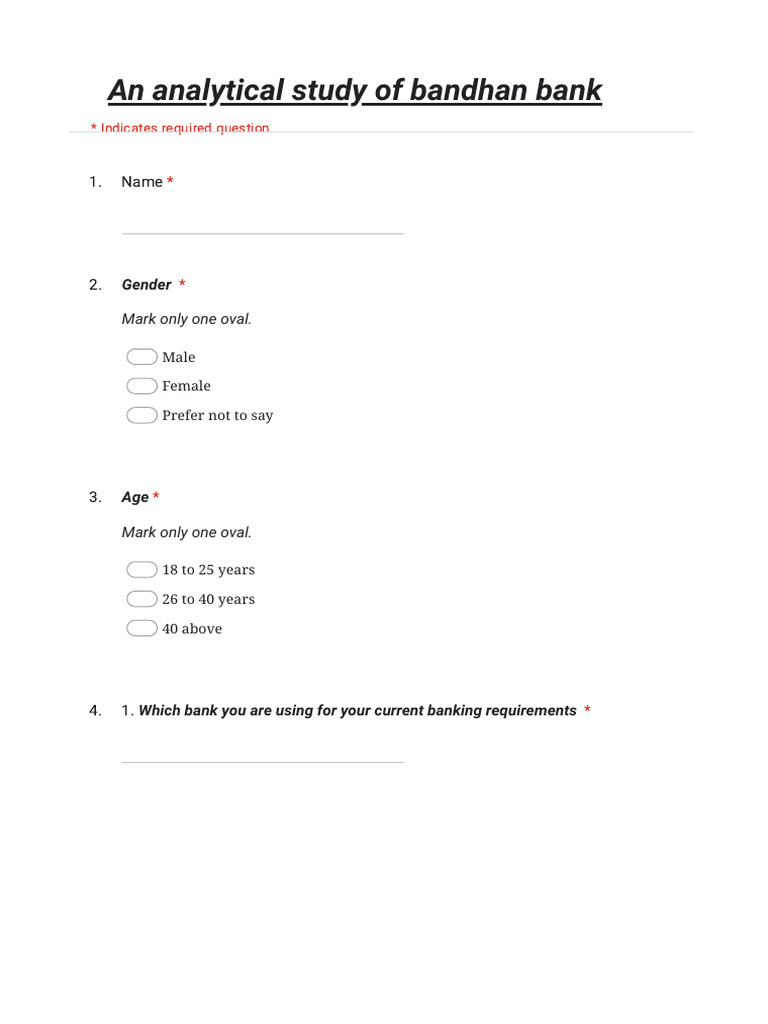 Bandhan Bank Customer Survey Insights | PDF | Finance & Money Management