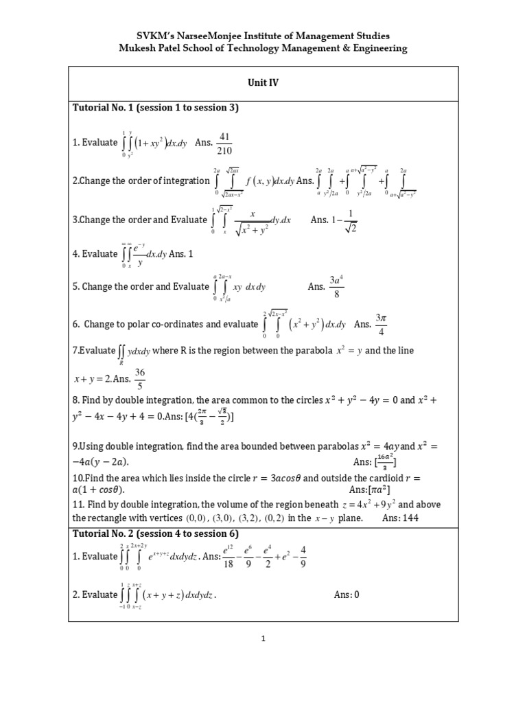 Unit 4 Tutorial Problems | PDF | Sphere | Teaching Mathematics