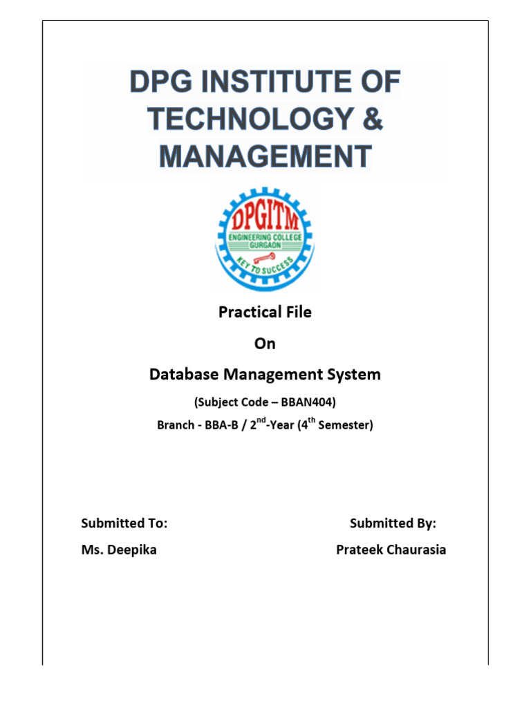 Practical File Sem 4 | Download Free PDF | Databases | Encryption