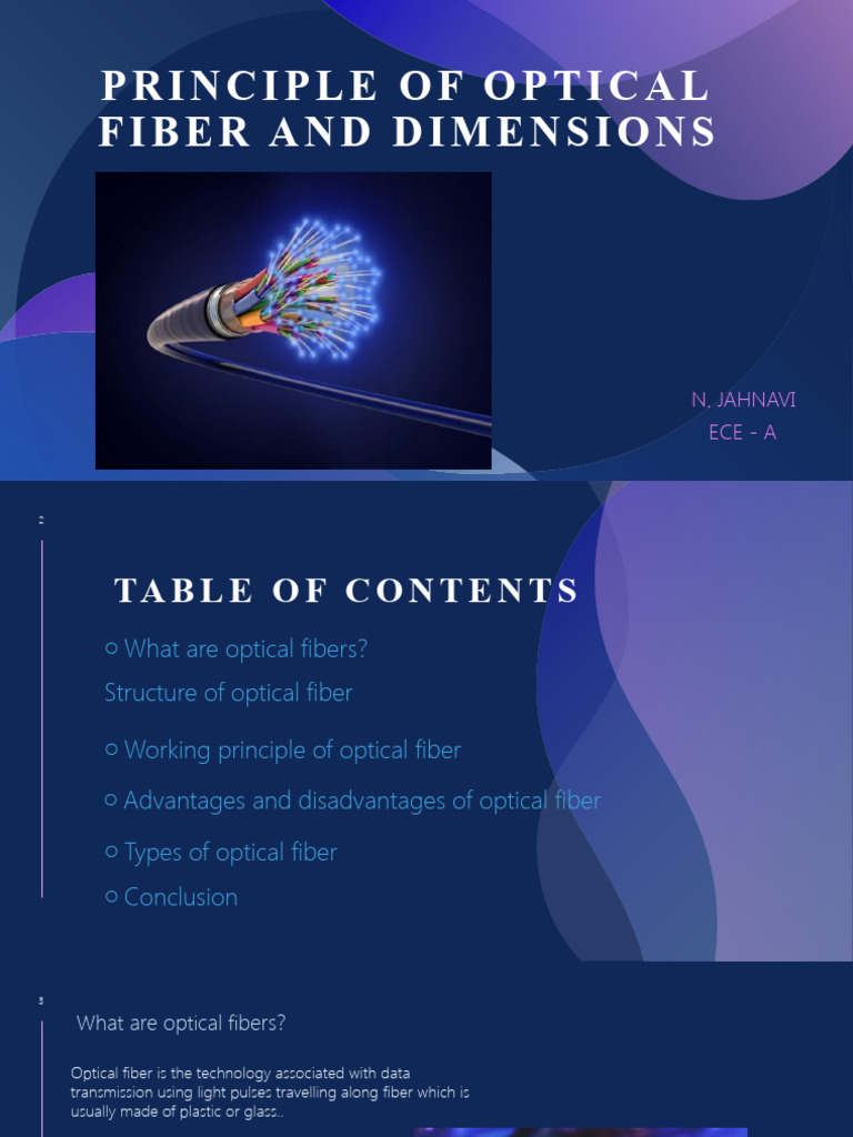 Principle of Optical Fiber and Dimensions | PDF