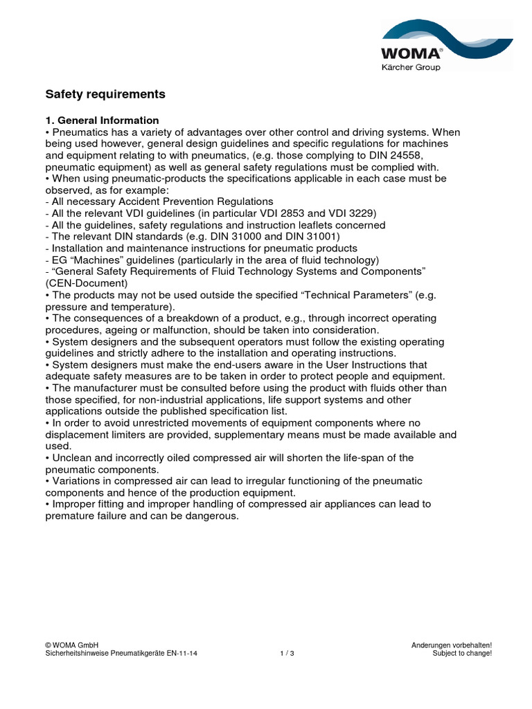 5 Safety requirements pneumatic control system | PDF | Valve | Lubricant