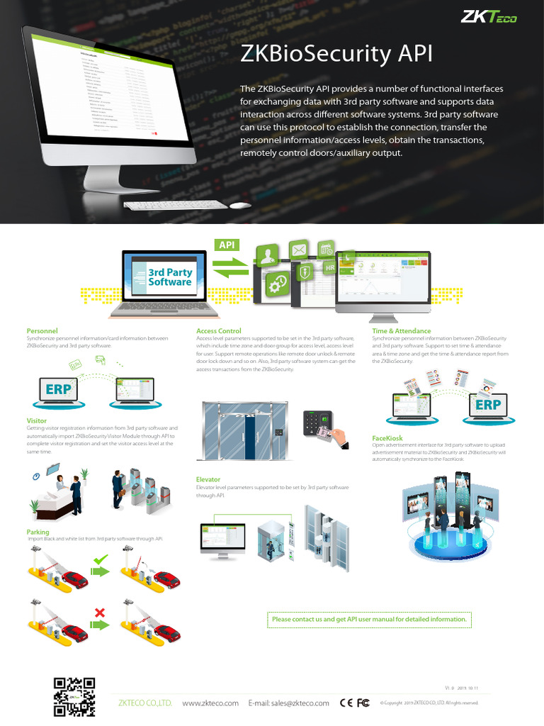 ZKBioSecurity API Brochure 20191011 | PDF | Software | Information ...
