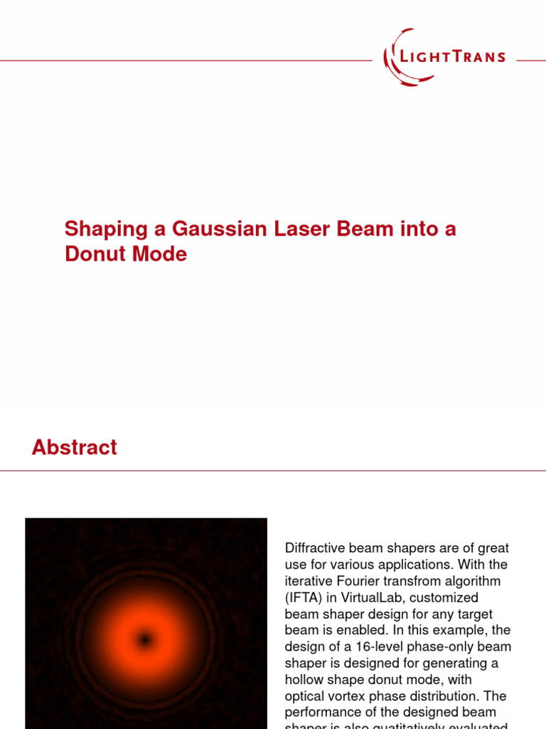 Application - UC - Shaping A Gaussian Beam Into Donut Mode | PDF | Computers