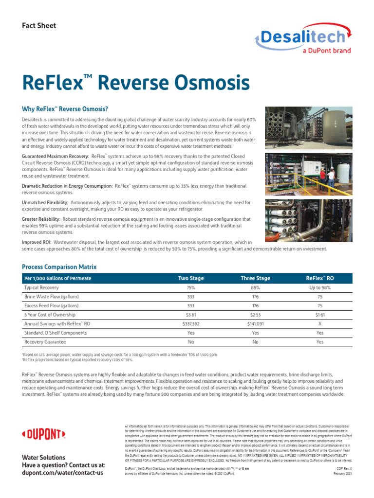 About ReFlex™ Closed-Circuit Reverse Osmosis Tech Fact | PDF ...
