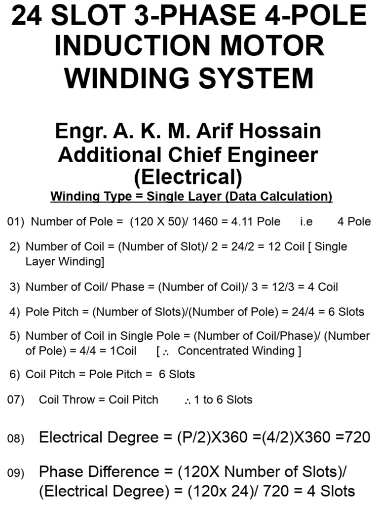 24slot 3-Phase 4-Pole Induction Motor Winding System | PDF