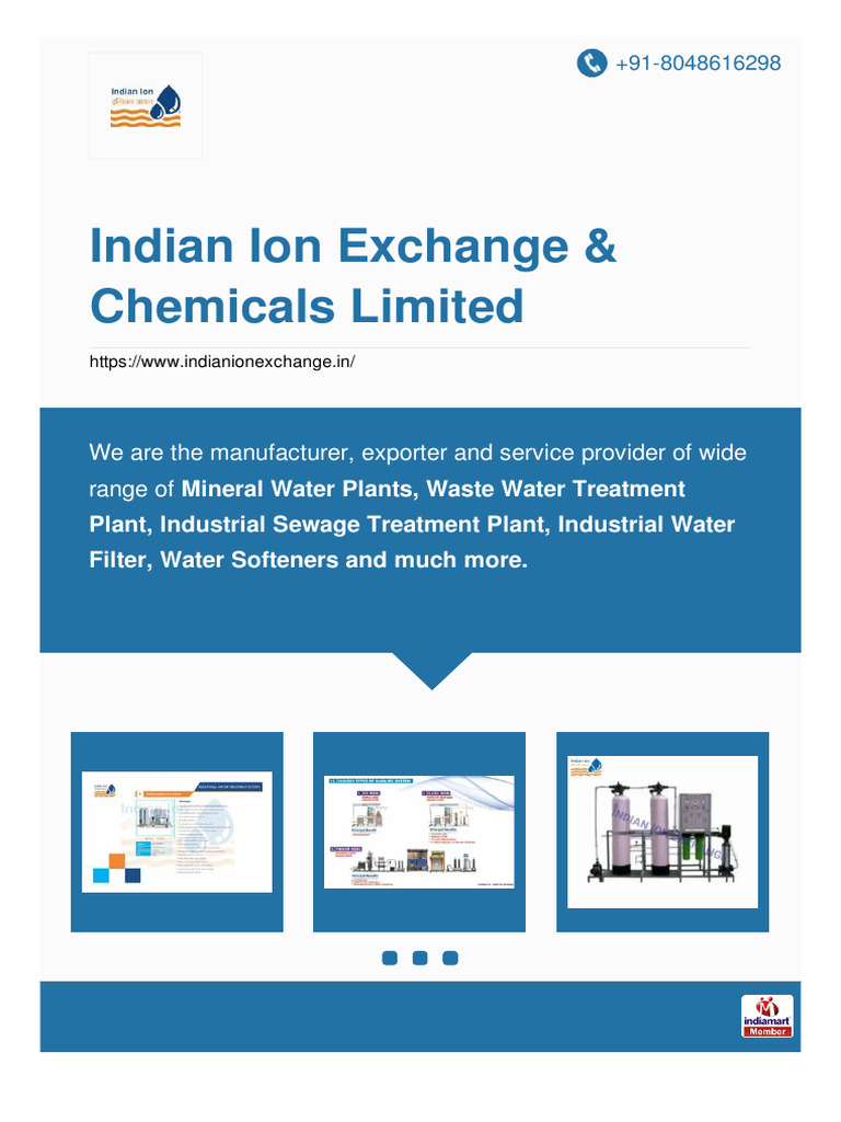 Indian Ion Exchange Chemicals Limited | PDF | Water Purification ...
