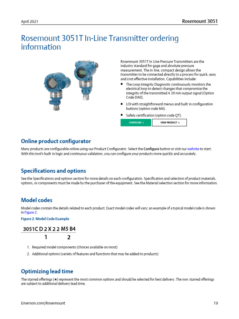 3051T in Line PT | Download Free PDF | Electrical Engineering