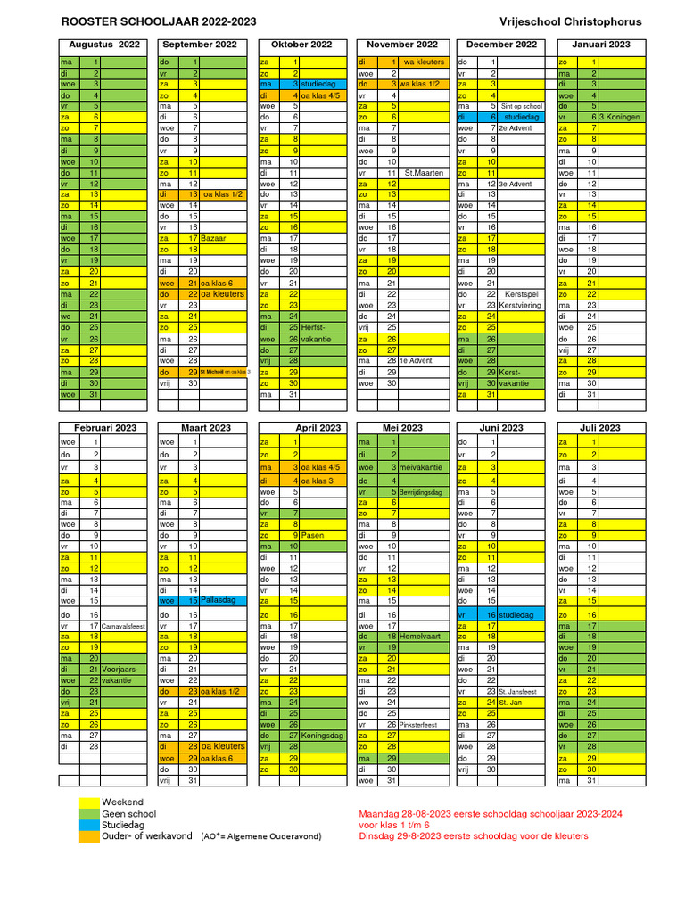 Jaarrooster 2022 2023 | PDF
