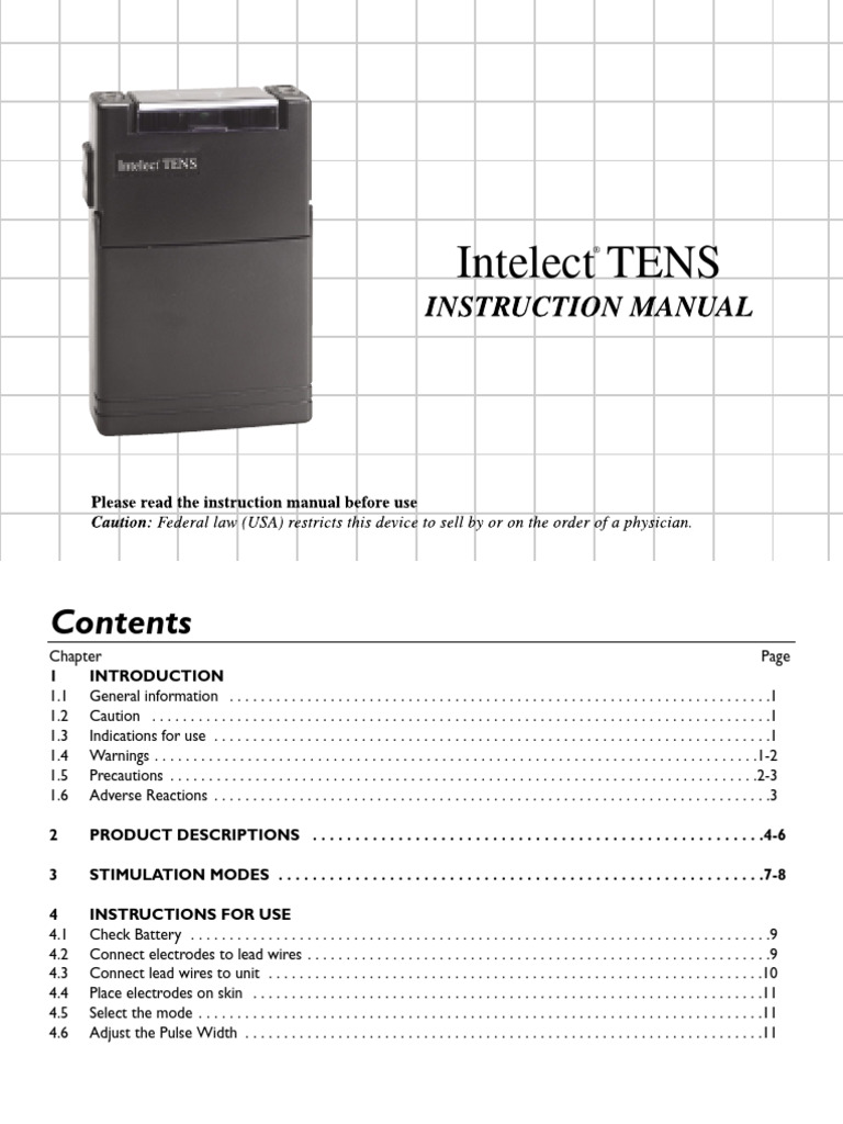 Intelect TENS Analogic-Manual Eng | PDF | Electrical Connector | Injury