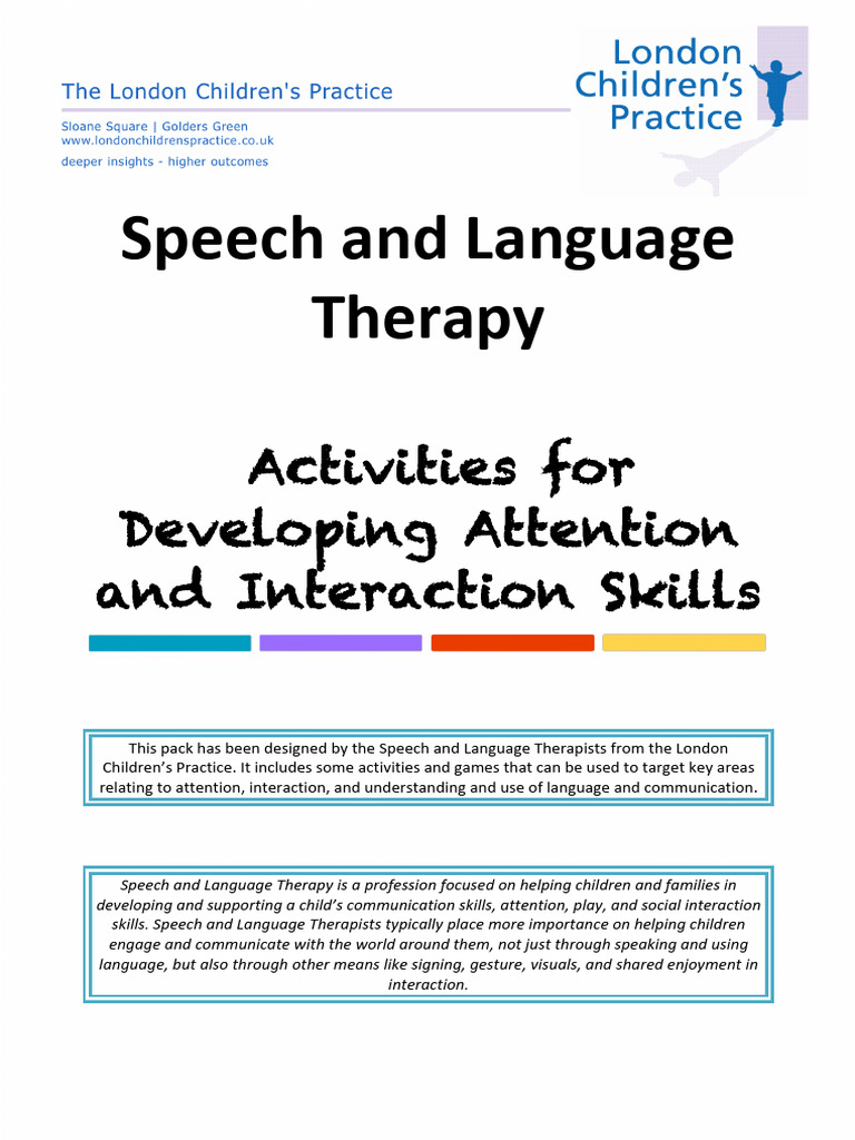 Attention and Interaction Home Activities | PDF | Speech | Attention