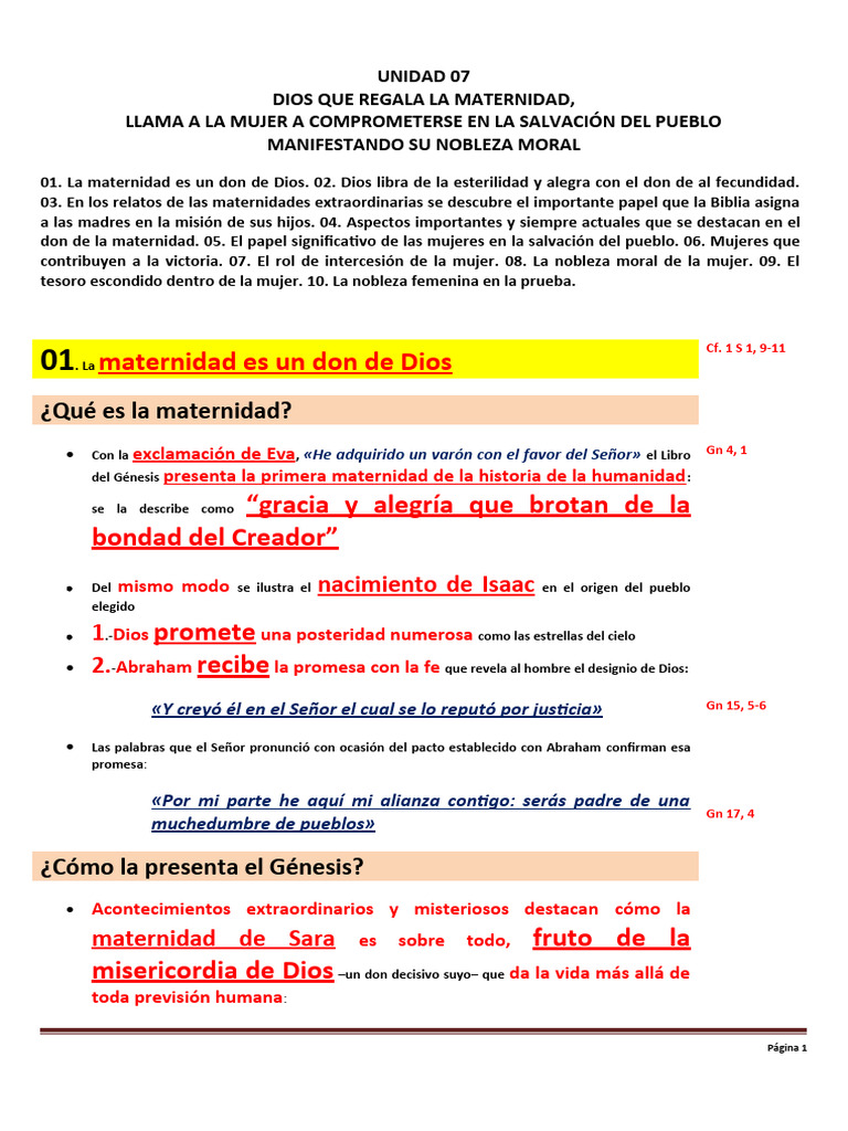 2021-M07-Dios Que Regala La Maternidad, Llama A La Mujer A ...