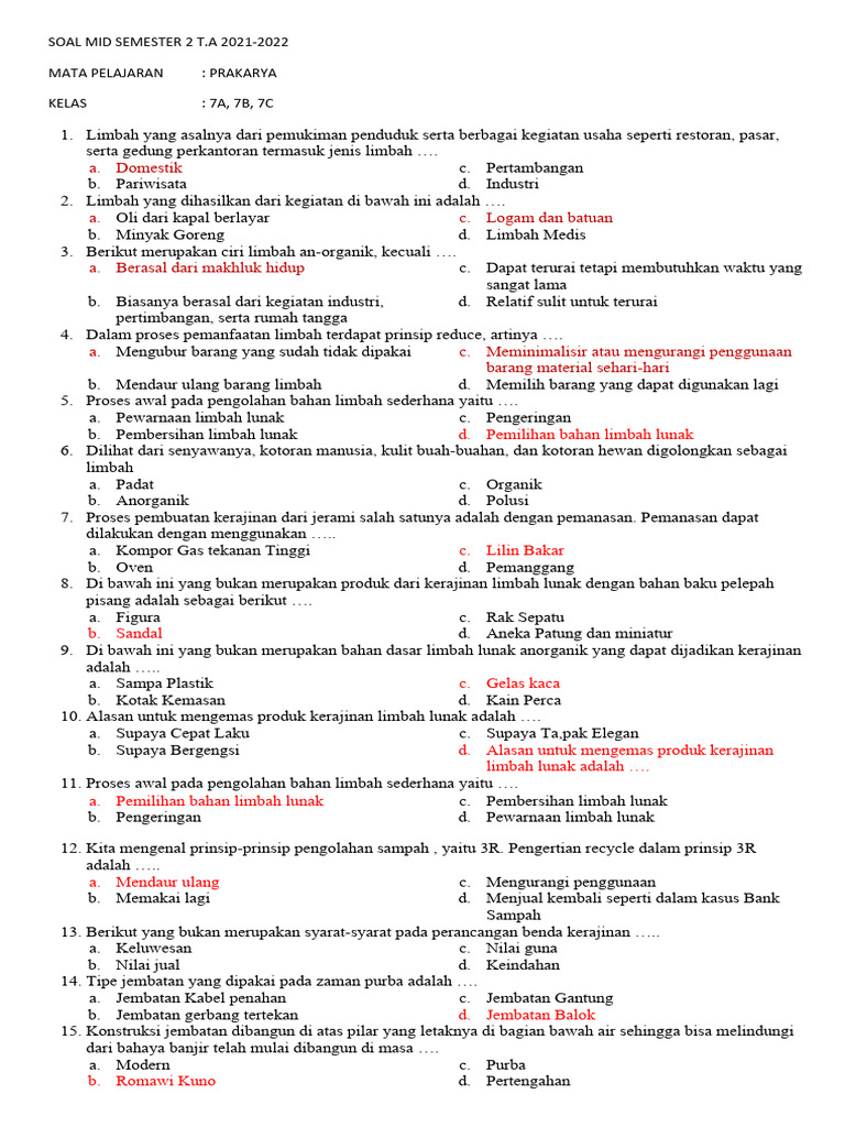 Prakarya Midsem 2 2022 | PDF | Sains & Matematika