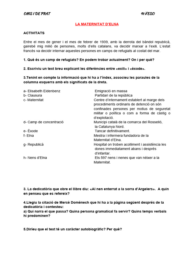 Activitats Complementàries Importants | PDF