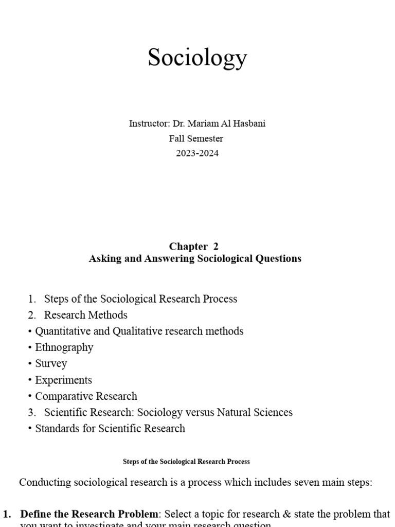 Chapter 2-AskingAnswering Sociological Qs | PDF | Methodology | Experiment