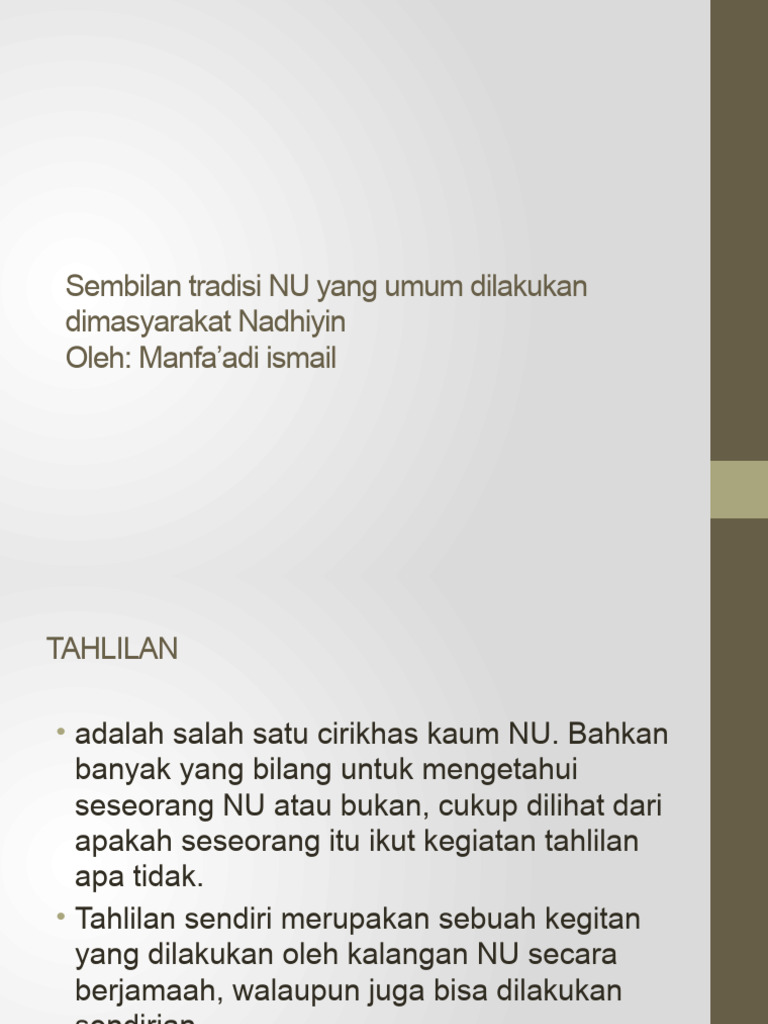 Tradisi Amaliyah NU dalam Masyarakat | PDF | Ilmu Sosial | Perjalanan