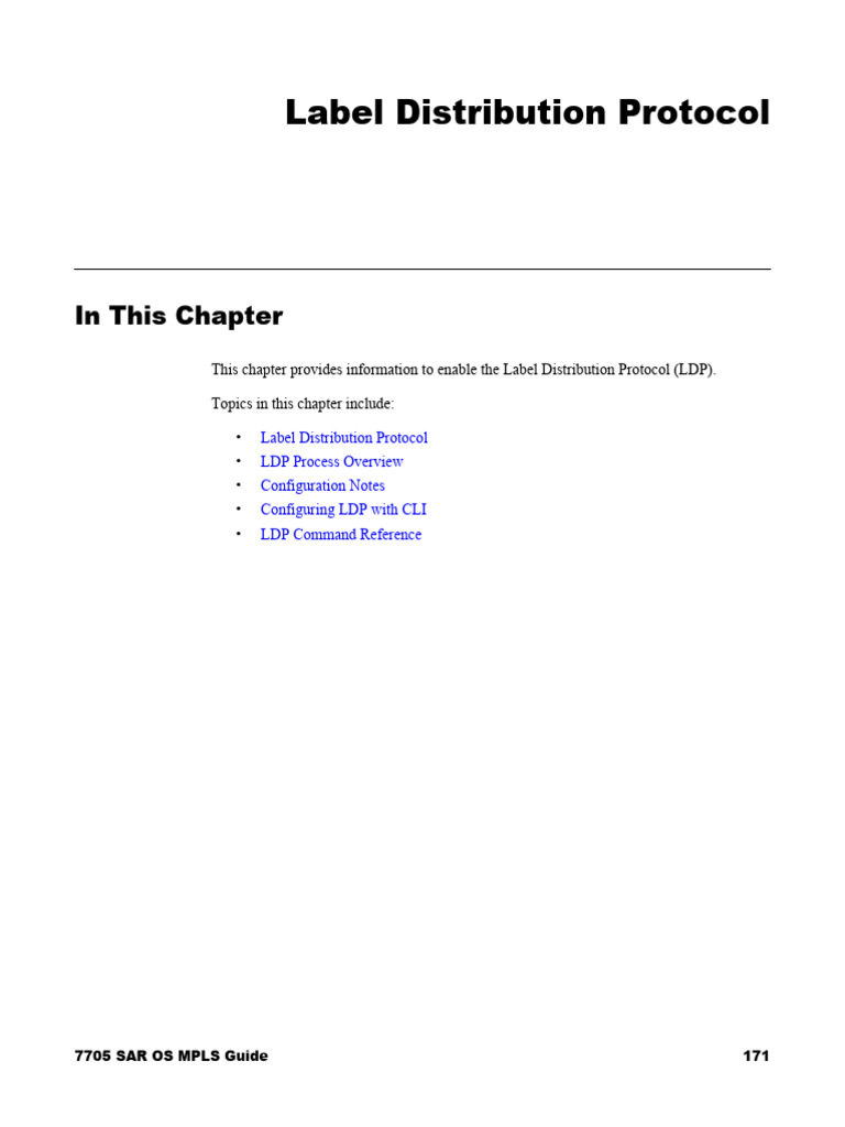 Label Distribution Protocol (LDP) | Download Free PDF | Networking | Multiprotocol Label Switching