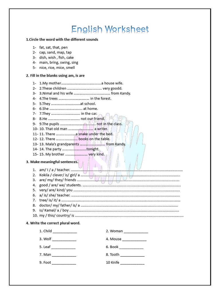 English Worksheet g6 | PDF