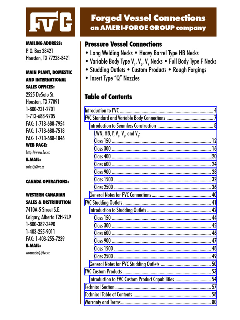 FVC Catalogue | PDF | Pipe (Fluid Conveyance) | Forging