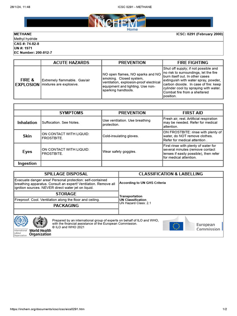 Methane Safety and Hazards Guide | PDF | Methane | Oxygen