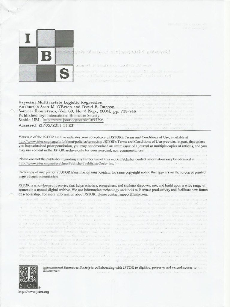 Bayesian Multivariate Logistic Regression Pdf