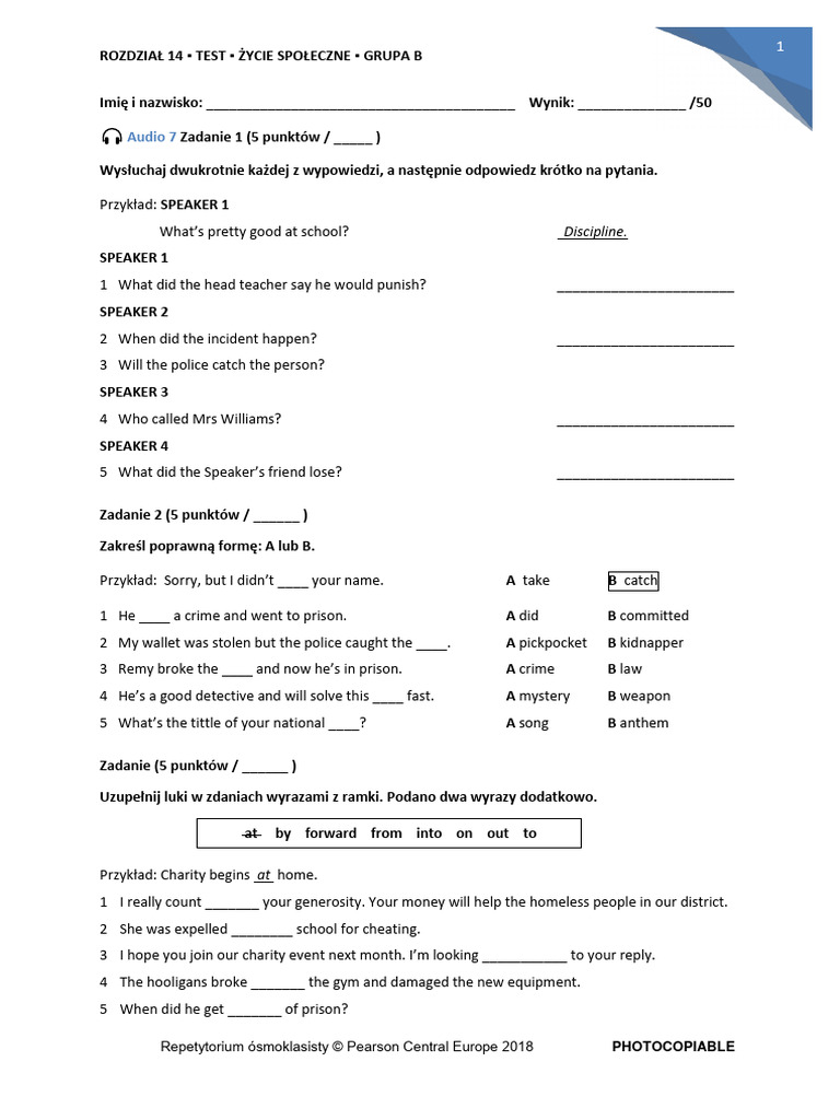 REP8 Unit 14 B test | PDF